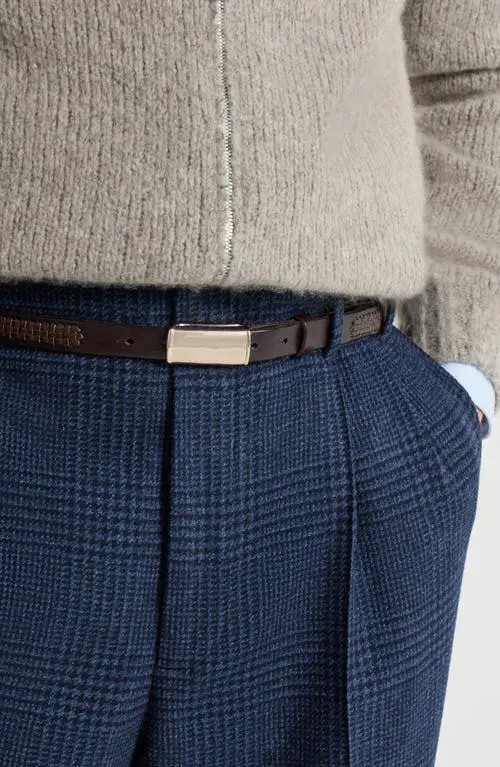 Brunello Cucinelli Textured Calfskin Belt With Box-frame Buckle