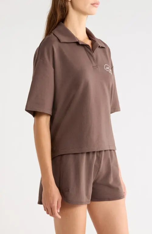 Lacoste Loungewear Cotton Blend Fleece Pajama Polo