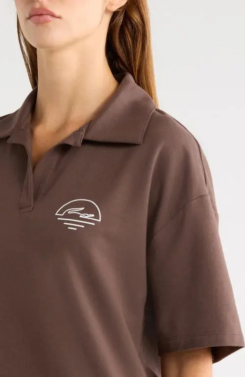 Lacoste Loungewear Cotton Blend Fleece Pajama Polo