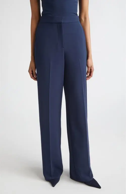 St. John Lydia Pleated Lightweight Stretch Cady Trousers - Midnight