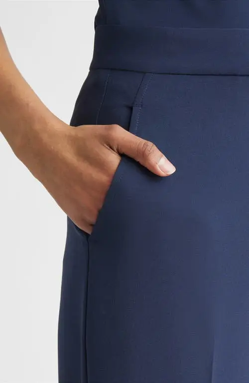 St. John Lydia Pleated Lightweight Stretch Cady Trousers