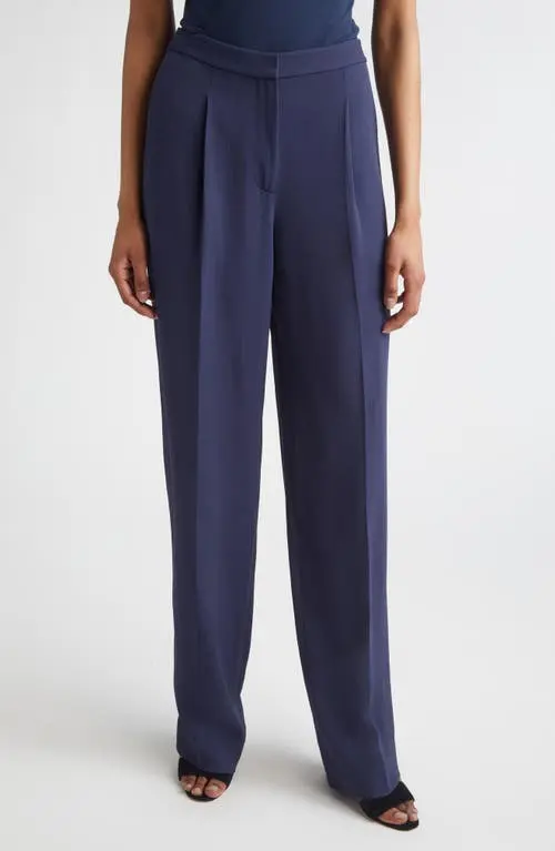 St. John Lydia Pleated Lightweight Stretch Cady Trousers