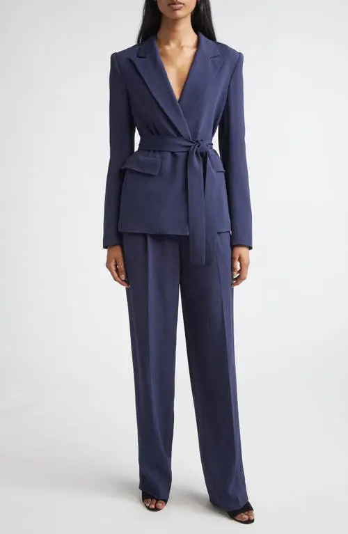 St. John Lydia Pleated Lightweight Stretch Cady Trousers