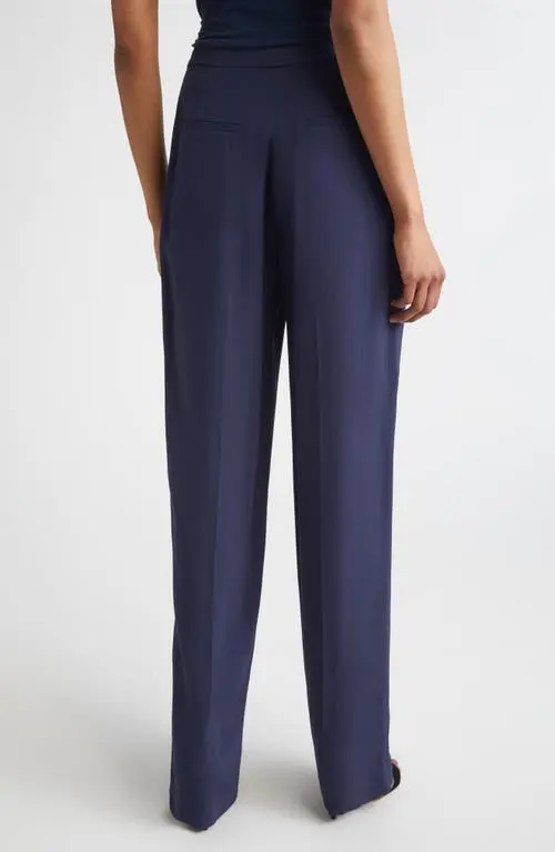 St. John Lydia Pleated Lightweight Stretch Cady Trousers