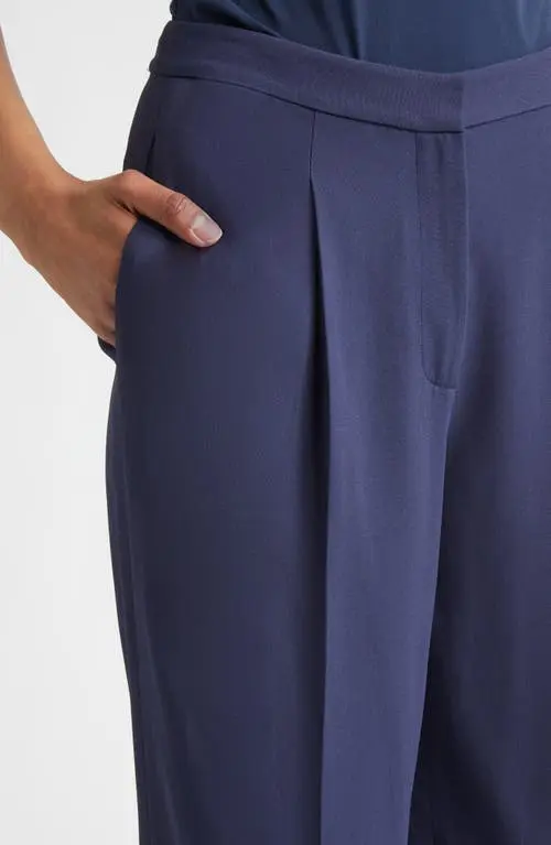 St. John Lydia Pleated Lightweight Stretch Cady Trousers