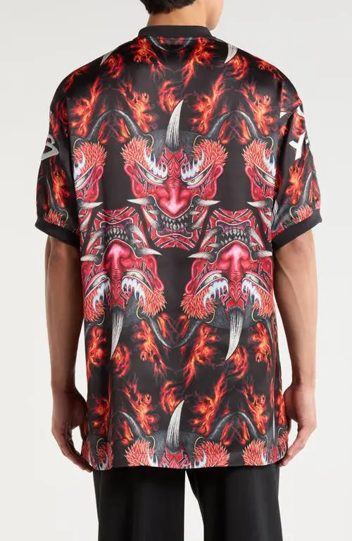 Y3 Satin Yaksha Graphic Jersey Polo