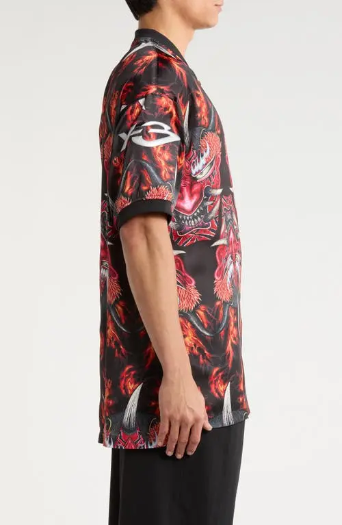 Y3 Satin Yaksha Graphic Jersey Polo