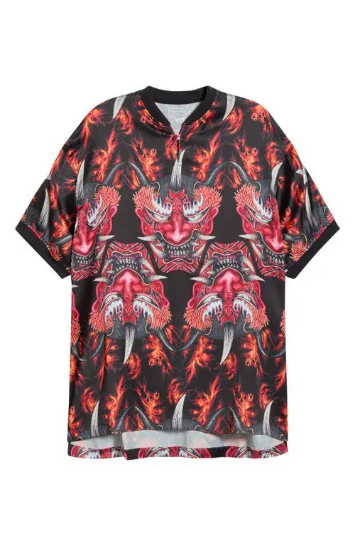 Y3 Satin Yaksha Graphic Jersey Polo
