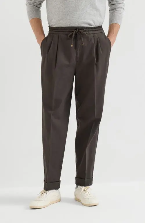 Brunello Cucinelli Garment-dyed Twisted Cotton Gabardine Trousers - Brown
