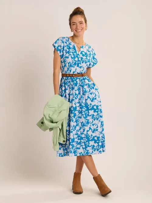 BRAKEBURN Ranieli Floral Print Midi Dress