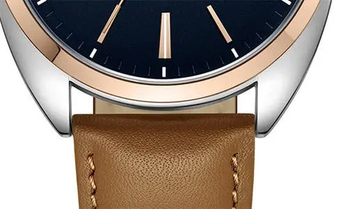 KENNETH COLE Three Hand Quartz Leather Strap Watch