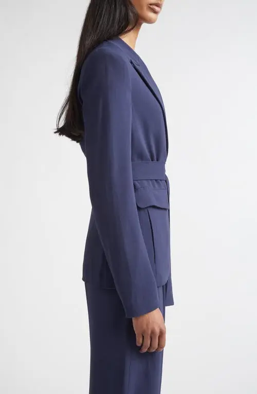 St. John Juliana Belted Lightweight Stretch Cady Wrap Jacket
