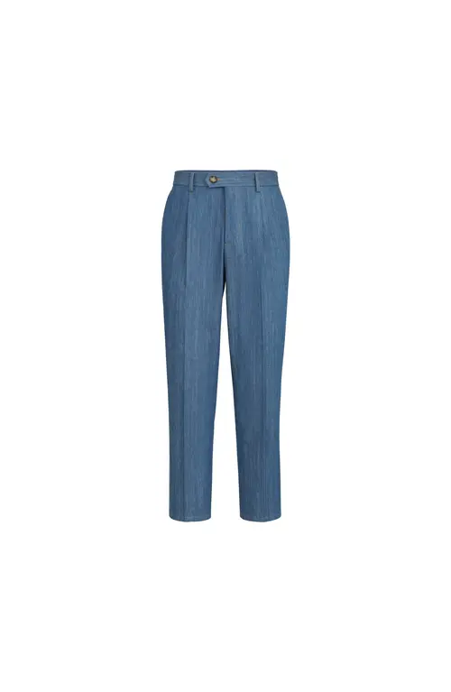 Brunello Cucinelli Lightweight Denimtrousers With Double Pleats