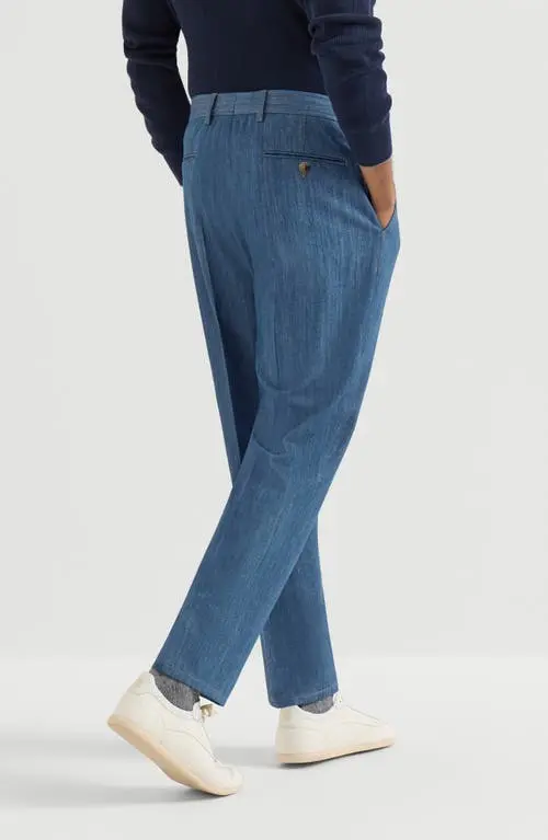 Brunello Cucinelli Lightweight Denimtrousers With Double Pleats