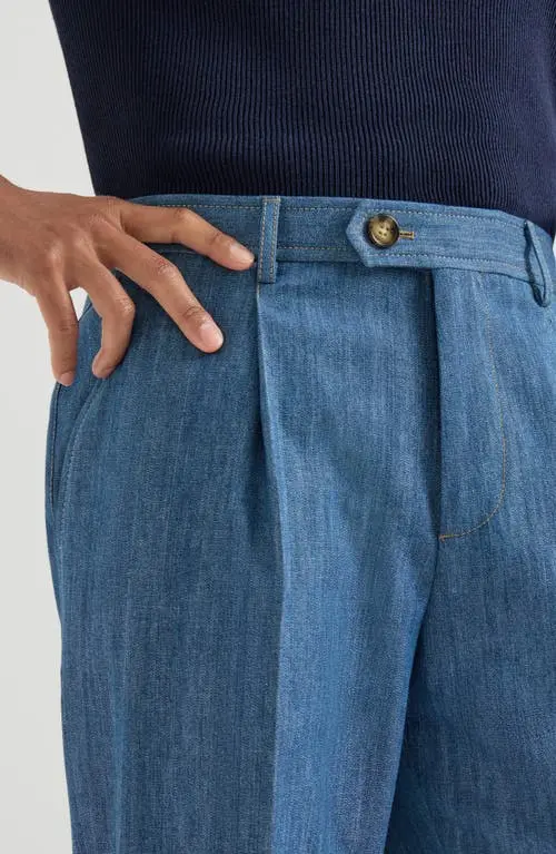 Brunello Cucinelli Lightweight Denimtrousers With Double Pleats