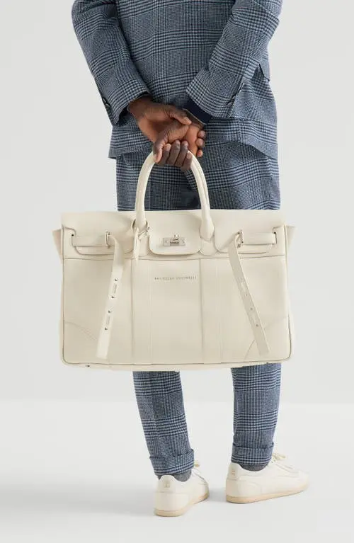 Brunello Cucinelli Grained Calfskin Country Bag