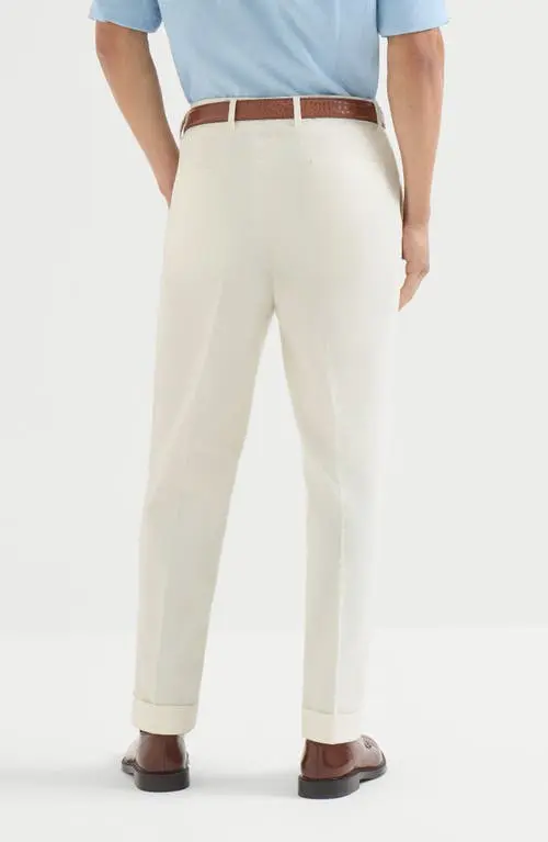 Brunello Cucinelli Sea Island Cotton Narrow Wale Corduroy Trousers - Panama