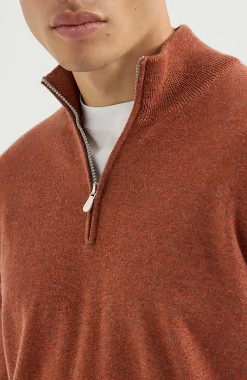 Brunello Cucinelli Mouliné Cashmere Half-zip Sweater