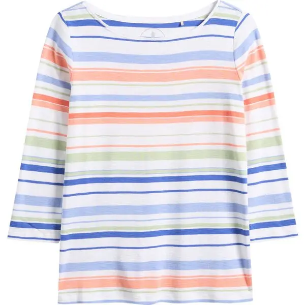 Tommy Bahama Ashby Isles Coastal Cool Stripe Cotton Top - Bright Peach