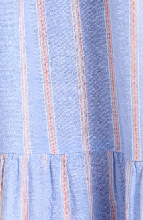 Tommy Bahama Sea Salt Bay Stripe Linen Blend Midi Dress
