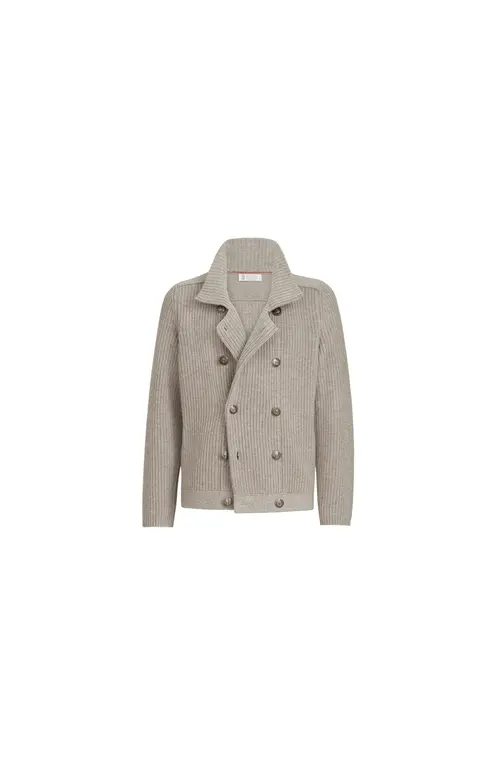 Brunello Cucinelli Cashmere Mariner Cardigan - Light Brown