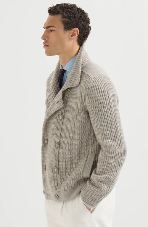 Brunello Cucinelli Cashmere Mariner Cardigan - Light Brown