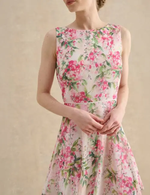 HOBBS LONDON Floral Fit And Flare Midi Dress