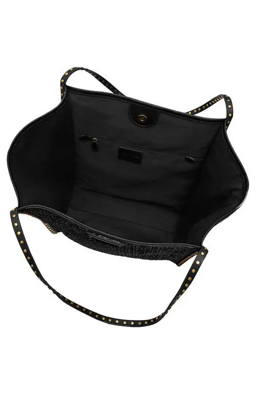Rebecca Minkoff Dylan Raffia Tote Bag With Studded Straps