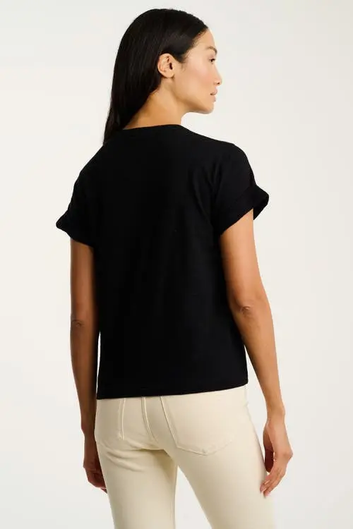 Lisa Todd Graphic Lip Print Cotton T-shirt - Black