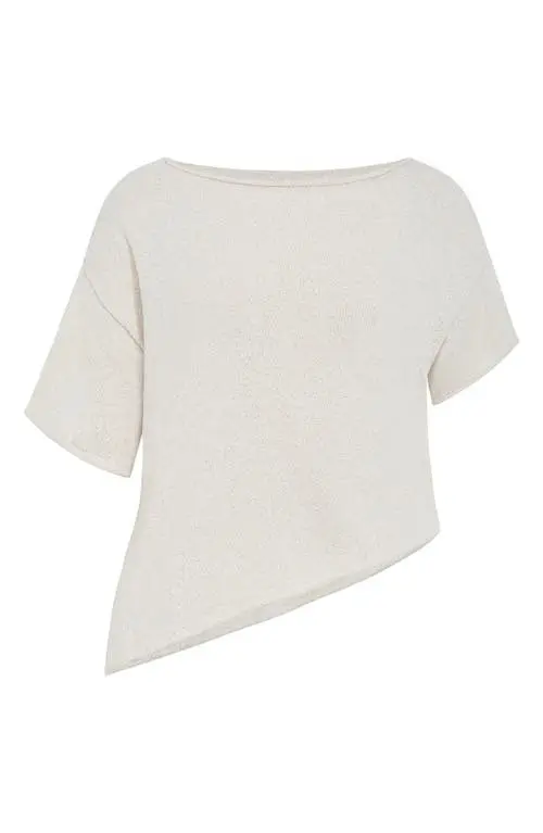 City Chic One-shoulder Knit Top - Natural