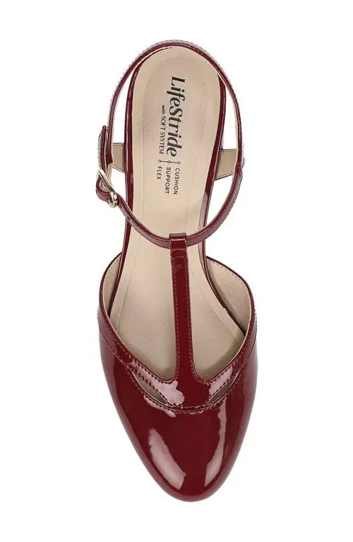 LIFESTRIDE Toni Ankle Strap Pump - Dark Cherry