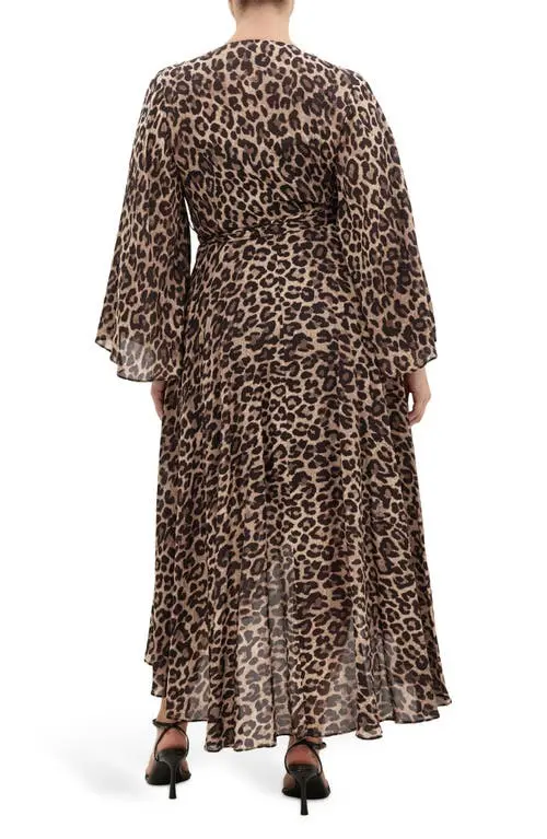 City Chic Eva Long Sleeve Wrap Maxi Dress