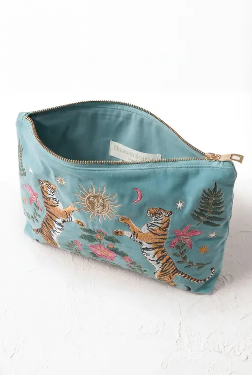 ELIZABETH SCARLETT Celestial Tiger Velvet Pouch