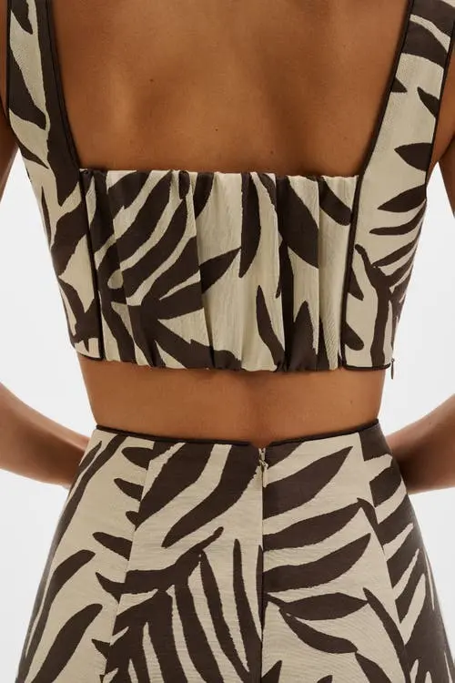 MALINA Mereya Jacquard Cropped Top