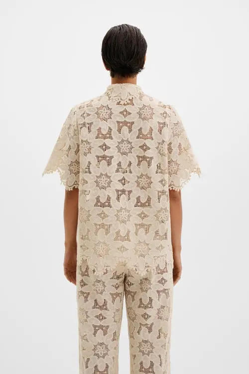 MALINA Ari Guipure Lace Shirt