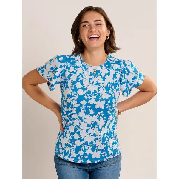 BRAKEBURN Ria Floral Print T-shirt - Blue