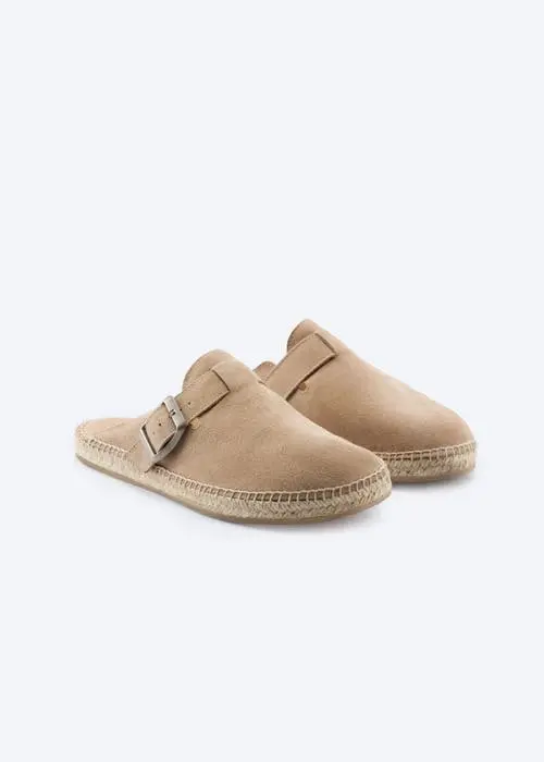 VISCATA Menuda Suede Espadrille Clogs - Camel