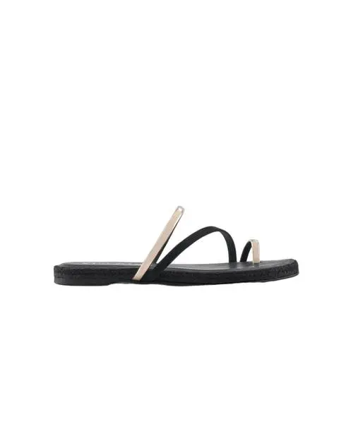 VISCATA Miramar Suede Espadrille Sandal Flats - Black