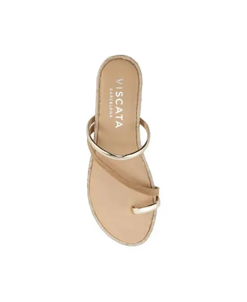 VISCATA Miramar Suede Espadrille Sandal Flats - Camel