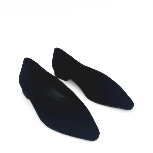 AMIE RAFA Riley Suede Ballet Flats - Black