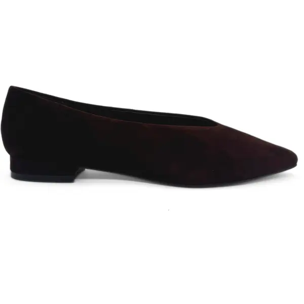 AMIE RAFA Riley Suede Ballet Flats - Brown