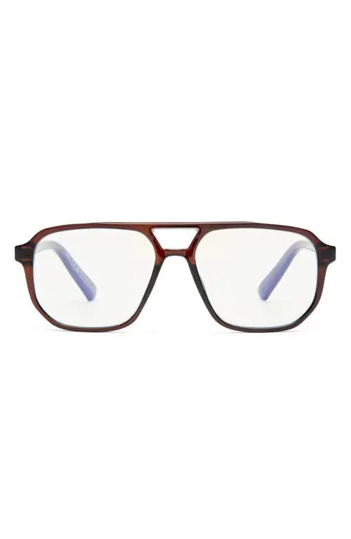 THE BOOK CLUB The Atticus Aviator Blue Light Blocking Reading Glasses - Bark