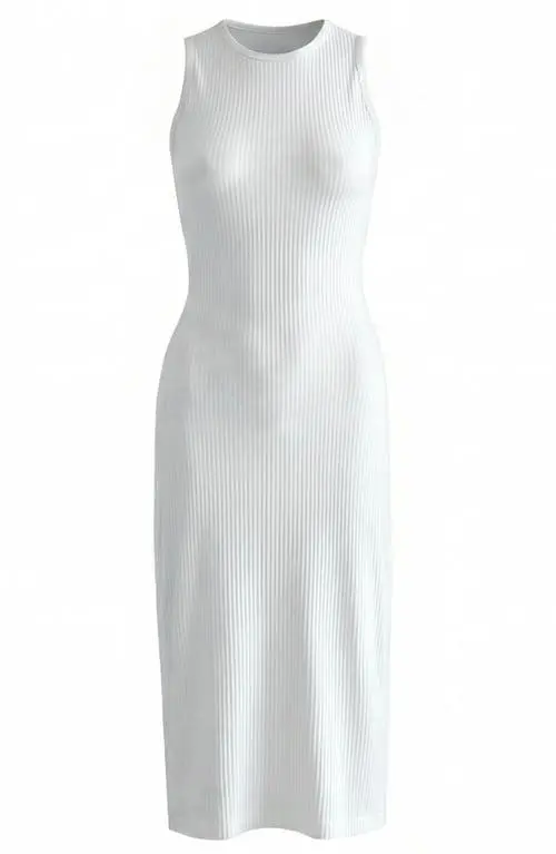 BRUNNA.CO The Ola Rib Second-skin Bodycon Midi Dress - White