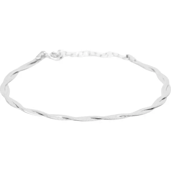 BEARFRUIT JEWELRY 18k Plating Over Sterling Cass Chain Bracelet - Silver
