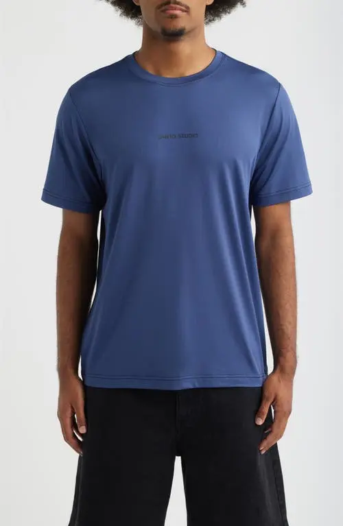 SANTO STUDIO Tempo Wordmark Tech T-shirt - Blue