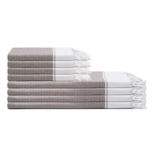 OLIVIERA HOME Pria Turkish Cotton Towel Bundle - Light Gray