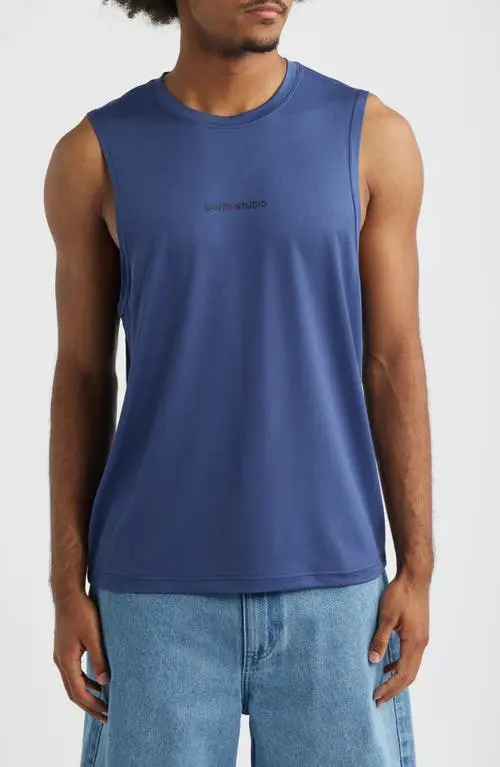 SANTO STUDIO Tempo Wordmark Tech Tank - Blue