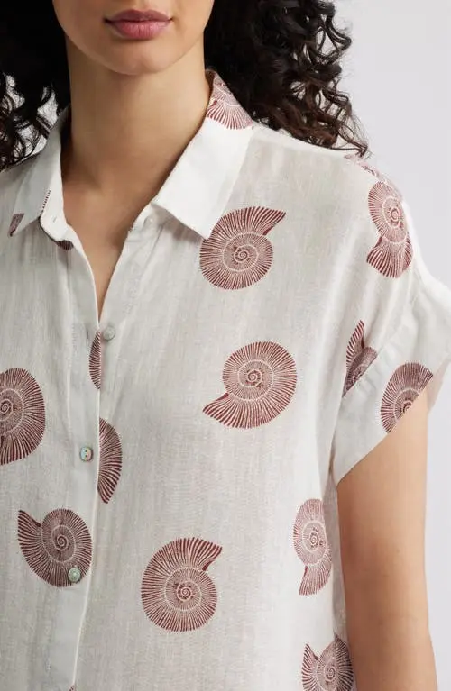 Rails Farrah Linen Blend Short Sleeve Button-up Shirt