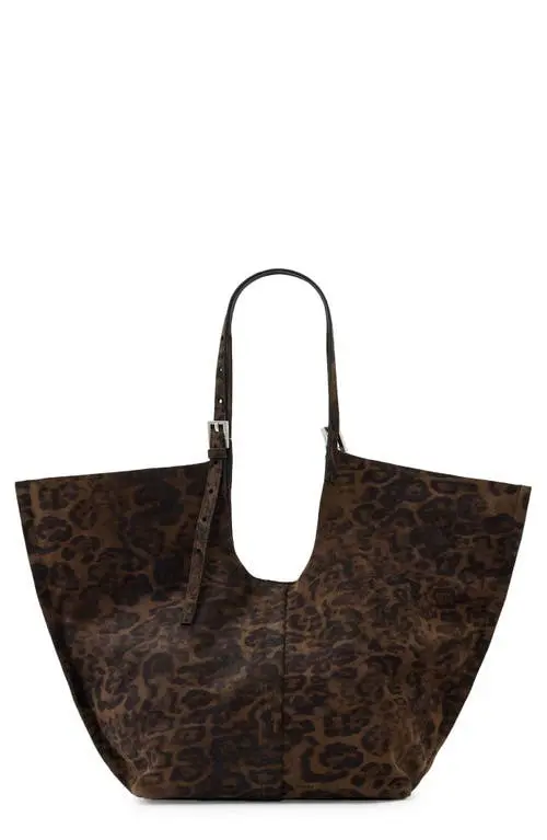 ALLSAINTS Ara Leopard Print Leather Tote - Leopard Brown