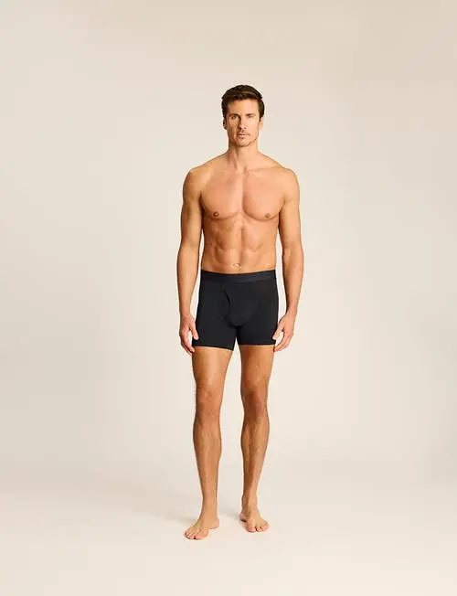 Commando Essential Modal Relaxed Boxer Brief With Fly - Black